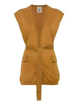 SEMICOUTURE Fine-knit Jacket - Brown