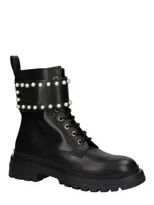 Moschino Embellished Combat Boots - Black