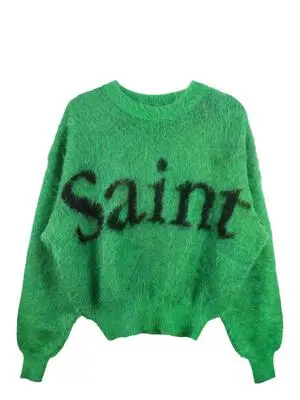 SAINT MXXXXXX Intarsia-knit Mohair-blend Jumper - Green