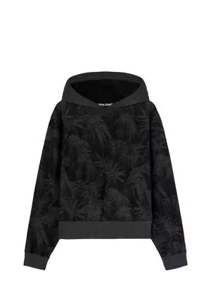 Palm Angels Curved-logo Hoodie - Black