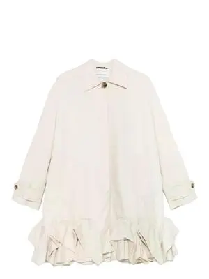 Viktor & Rolf Ruffled Cotton Gabardine Trench Coat - Neutrals