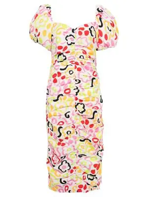 Rhode Tessa Ruched Cotton Dress - White