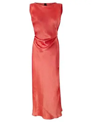 Pinko Satin-finish Midi Dress - Pink