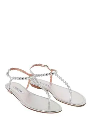 AQUAZZURA Embellished Open-toe Sandals - Silver