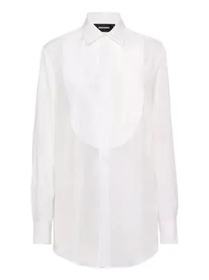 Dsquared2 Cotton Bib Collar Shirt - White