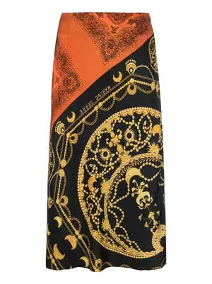 MARINE SERRE Marine Serre Silk Printed Skirt