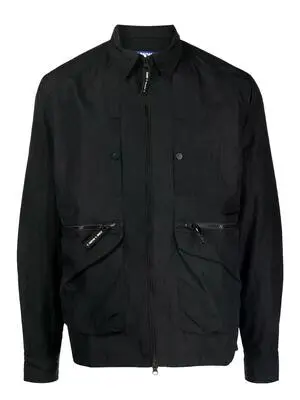 SPOONYARD Classic-collar Lightweight Shirt Jacket - Black