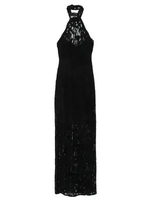 MANURI Cherie Lace Overlay Dress - Black