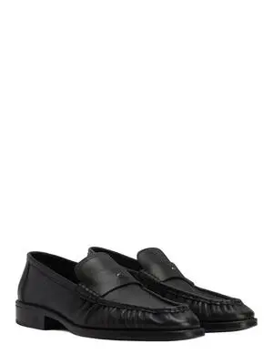 GIUSEPPE ZANOTTI Almond-toe Leather Loafers - Black