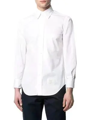 Thom Browne Button-down Rwb Detail Shirt - White