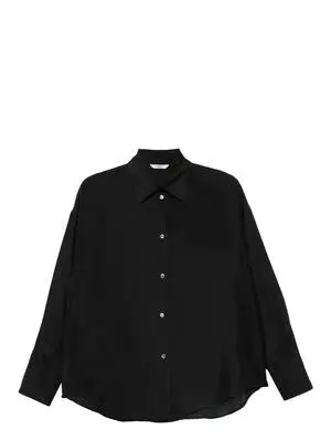 Barena Venezia Silk Shirt With Satin Finish - Black