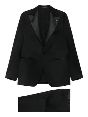 Tagliatore Brooch-detail Suit - Black