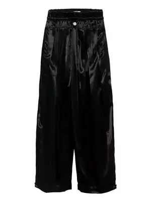 JIL SANDER Satin Palazzo Trousers - Black