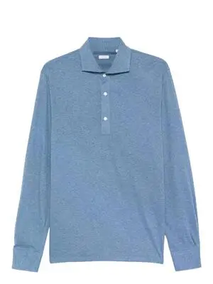 ORIAN Mélange-effect Polo Shirt - Blue