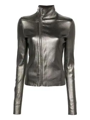 Rick Owens Gary Metallic Leather Jacket - Silver