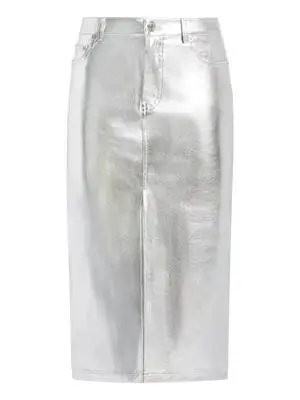 STAUD STAUD Oaklyn Metallic-Effect Midi Skirt