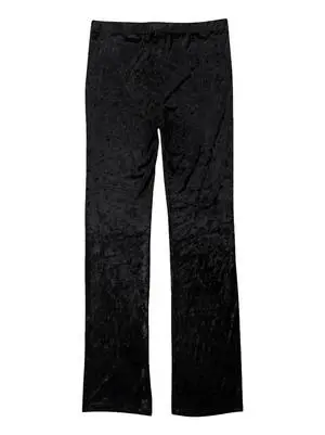 Callipygian Crushed Velvet Trousers - Black