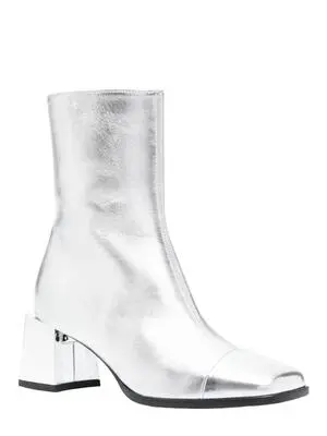 CAREL 60mm Metallic Leather Ankle Boots - Silver