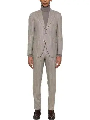 Tagliatore Pinstriped Suit Grey
