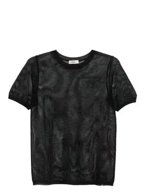Herno Open-knit T-shirt With Lurex Detailing - Black