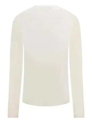 Fabiana Filippi Silk Round Neck Long Sleeve Top - Neutrals