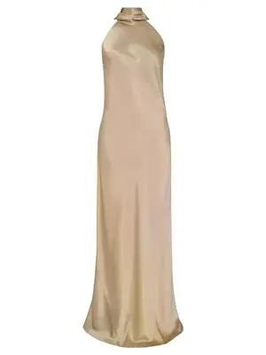 Galvan Sienna Halterneck Gown - Neutrals