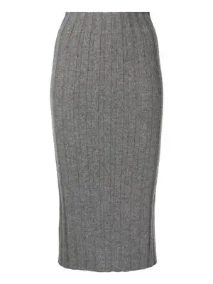 Cashmere In Love Lenny Chunky-knit Midi Skirt - Grey