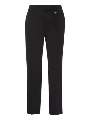 Prada Enamel Triangle Logo Trousers - Black