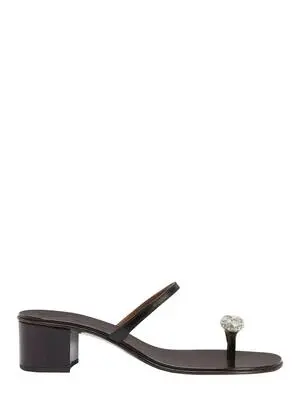GIUSEPPE ZANOTTI Giuseppe Zanotti Crystal Embellished Toe Ring Sandals Black