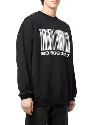 VTMNTS Bar Code Print Sweatshirt - Black