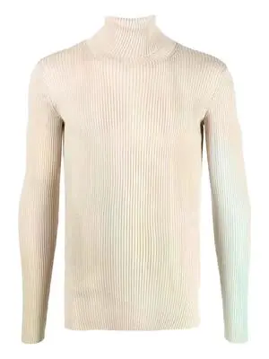 Off-White Ribbed Turtleneck Jumper - Neutrals
