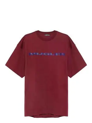 MUGLER Logo-appliqué T-shirt - Red