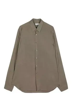 LEATHERSMITH OF LONDON Classic-collar Cotton Shirt - Grey