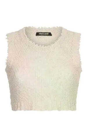 Roberto Cavalli Knitted Cropped Tank Top - Neutrals