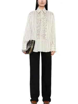 Stella McCartney Striped Ruffled Shirt - Neutrals