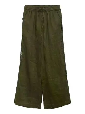 P.A.R.O.S.H P.A.R.O.S.H. Olive Green Wide-Leg Trousers With Cut-Out Detailing