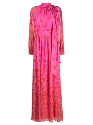 Sachin & Babi Vera Floral-print Chiffon Gown - Pink