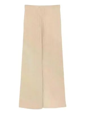 YVES SALOMON Knitted Wide-leg Trousers - Neutrals