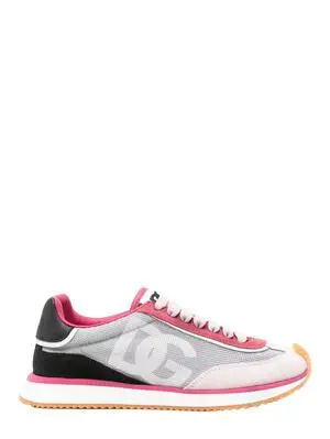 Dolce & Gabbana Dolce & Gabbana Aria Panelled Lace Up Sneakers Pink