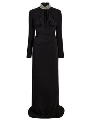 Cinq À Sept Gown With Long Sleeves And Cut-out Detail - Black