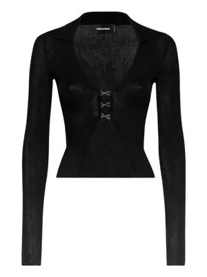 Dsquared2 Ribbed-knit Cardigan - Black