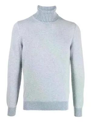 Malo Roll-neck Knit Jumper - Blue