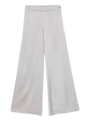 D.exterior Satin Wide Leg Trousers - Grey