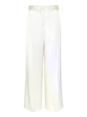 JIL SANDER High-rise Twill Palazzo Trousers - Neutrals