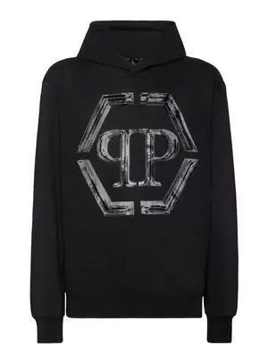 Philipp Plein Strass Hexagon Hoodie Black