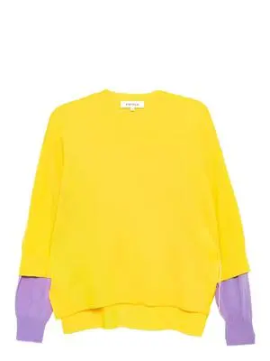ENFOLD Wool Jumper With Drop Shoulder And Inside-out Effect Seams - Yellow
