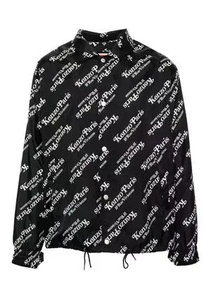 Kenzo X Verdy All-over Logo Print Hooded Windbreaker - Black
