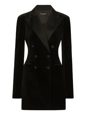 Dolce & Gabbana Turlington Velvet Blazer - Black