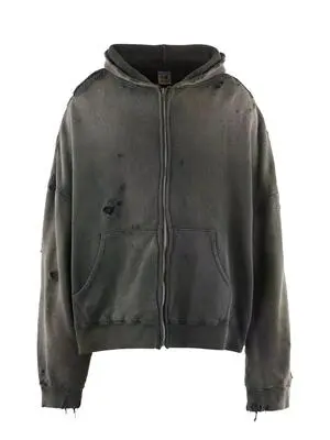 SAINT MXXXXXX Distressed Hoodie - Black
