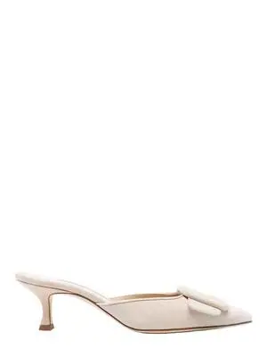Manolo Blahnik Maysale 50mm Suede Pumps - Neutrals